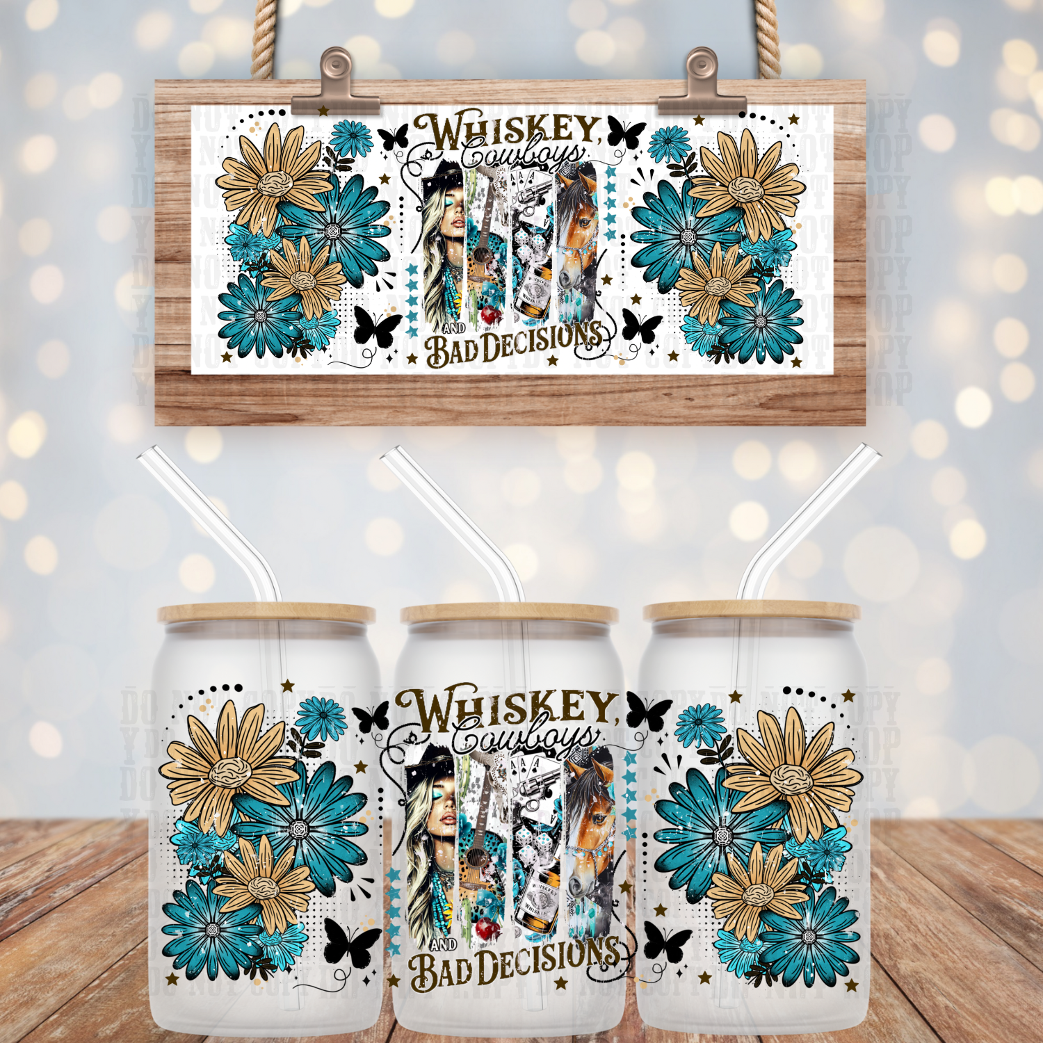 WHISKEY COWBOYS UV DTF CUP WRAP – Bellisima Creations