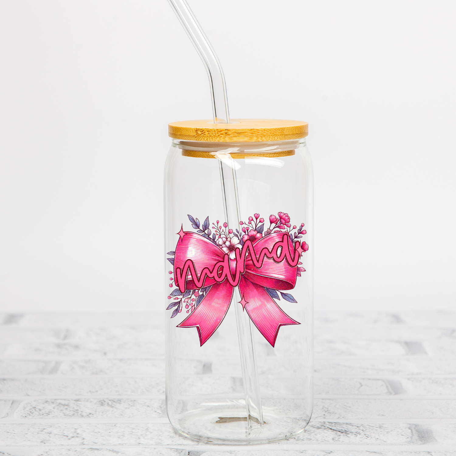 Pink Floral Mama Bow UV DTF Decal – Bellisima Creations